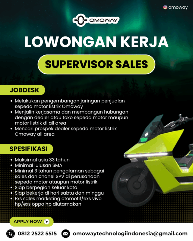 Lowongan Kerja SPV Sales di PT. Omoway Technology Indonesia - JakartaKerja