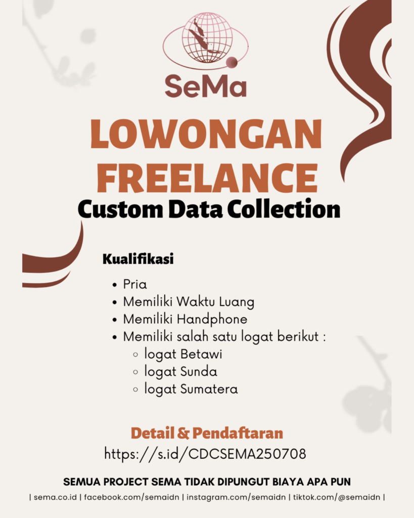 Lowongan Kerja Custom Data Collection (Freelance) di PT. Sema Information Technology Services ...