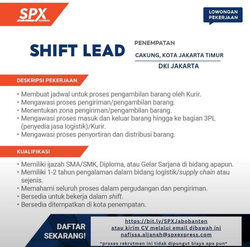 Lowongan Kerja Shift Lead di SPX Express - JakartaKerja