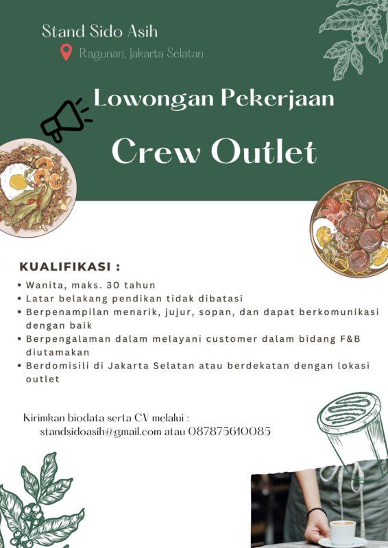 Lowongan Kerja Crew Outlet di Sido Asih - JakartaKerja