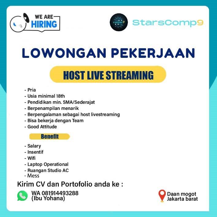 Lowongan Kerja Host Live Streaming di Starscomp9 - JakartaKerja