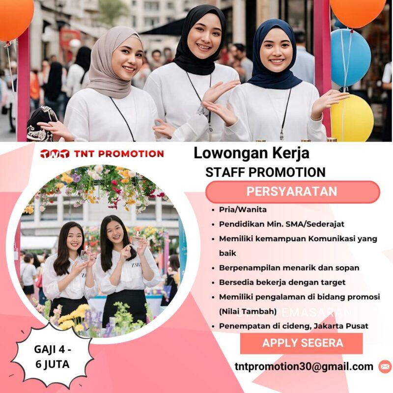 Lowongan Kerja Staff Promotion di TNT Promotion - JakartaKerja