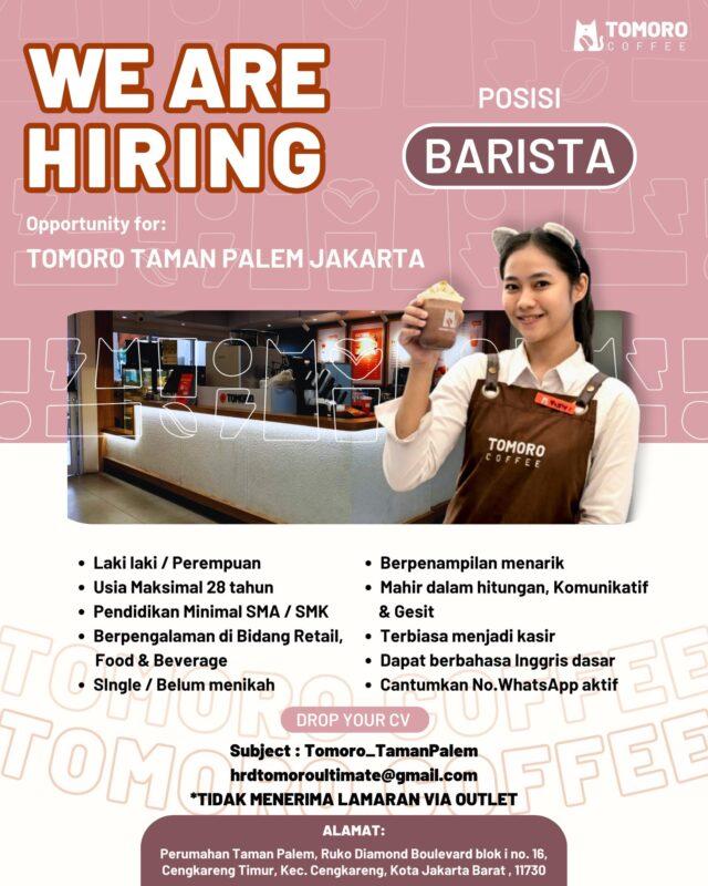 Lowongan Kerja Barista di Tomoro Coffee Taman Palem - JakartaKerja