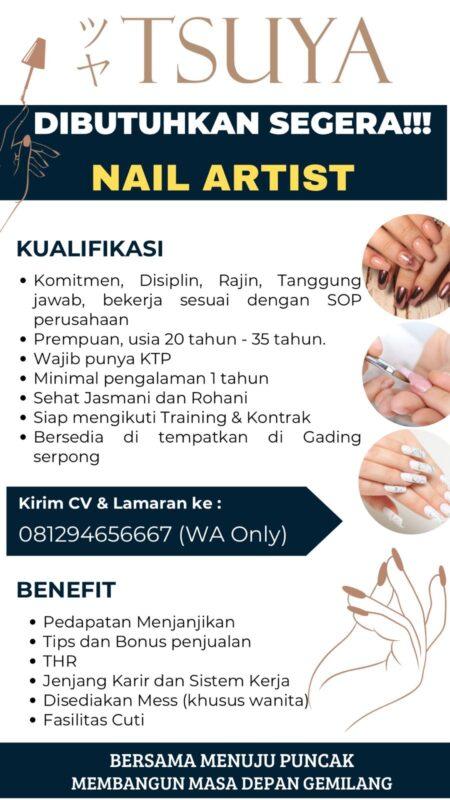 Lowongan Kerja Nail Artist di Tsuya - JakartaKerja