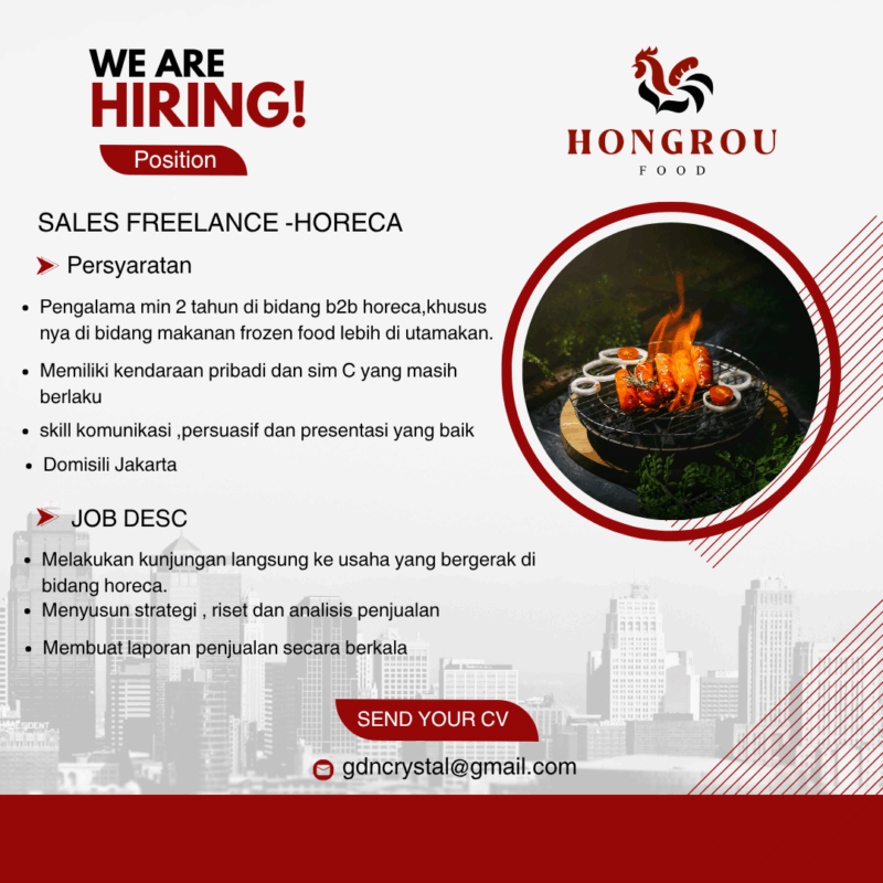 Lowongan Kerja Sales Freelance Horeca di CV Golden Crystal (Hongrou ...