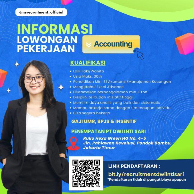 Lowongan Kerja Accounting Staff di PT. Dwi Inti Sari - JakartaKerja