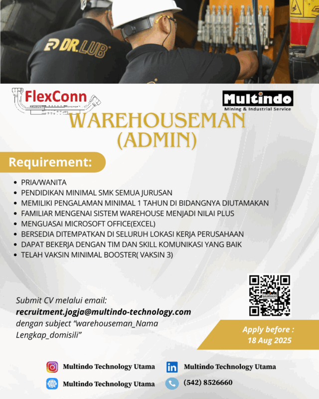 Lowongan Kerja Warehouseman (Admin) - Legal Staff - Product ...