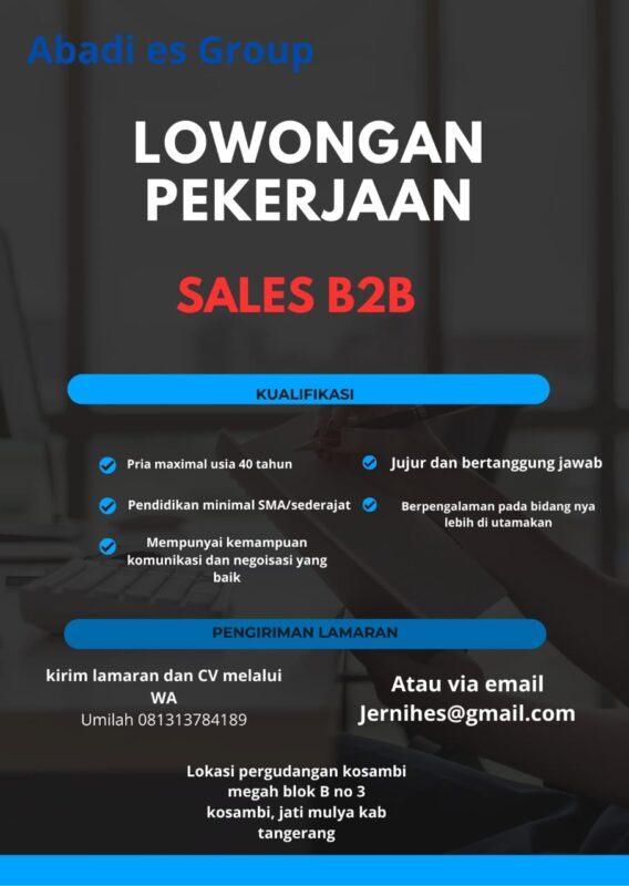 Lowongan Kerja Sales B2B di CV Abadi Es - JakartaKerja