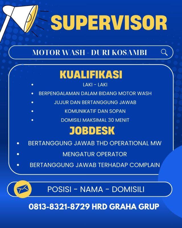 Lowongan Kerja Supervisor - Admin Kasir - Operator Cuci - Kasir & Koki Cafe - Admin PS di Motor ...
