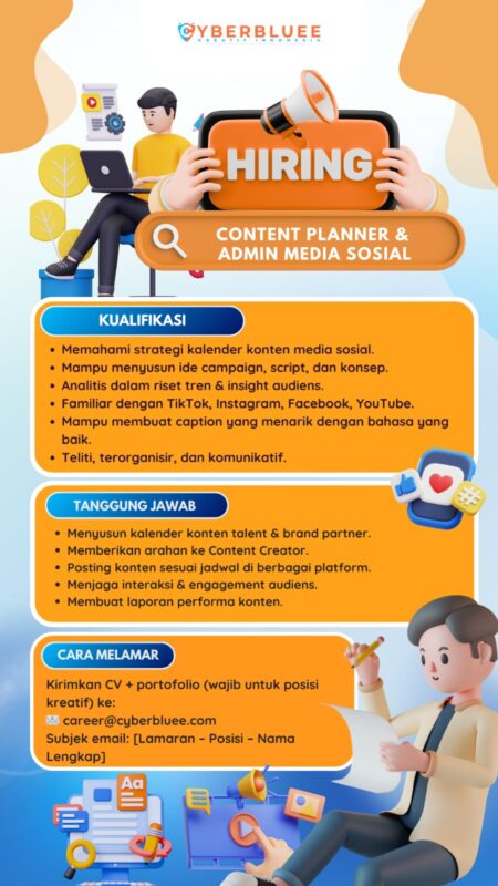 Lowongan Kerja Content Planner & Admin Media Sosial - Desain Grafis - Business & Marketing ...
