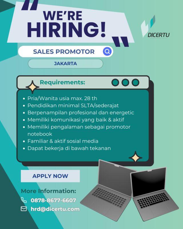 Lowongan Kerja Sales Promotor di PT. Dicertu Indonesia - JakartaKerja