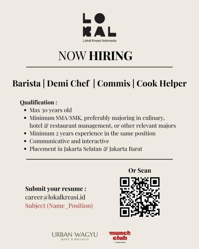 Lowongan Kerja Barista - Demi Chef - Commis - Cook Helper - Demi Chef Pastry & Bakery di PT ...