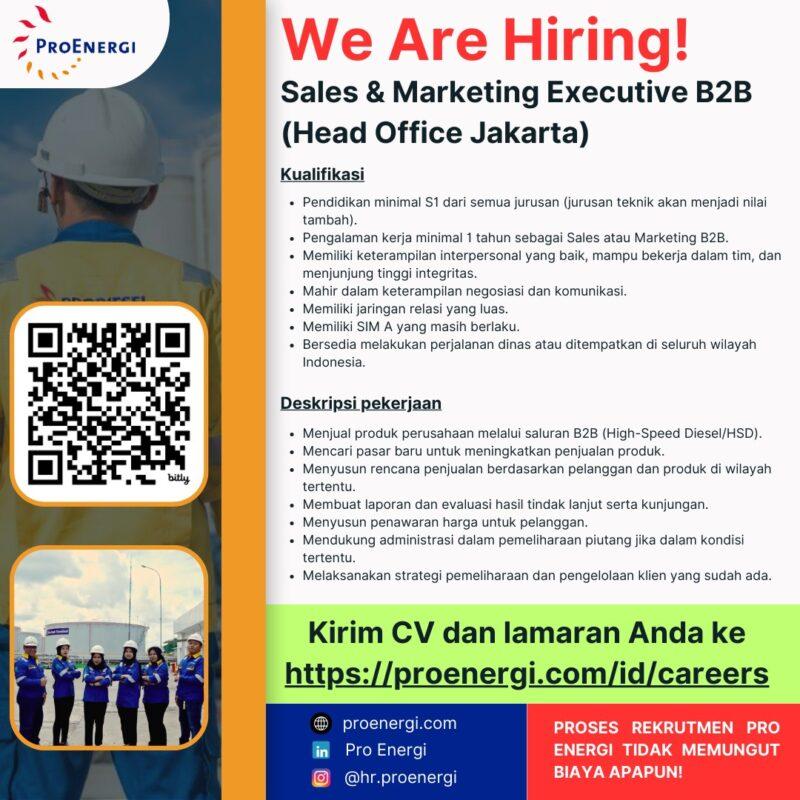 Lowongan Kerja Sales & Marketing Executive B2B (Head Office Jakarta) di ...
