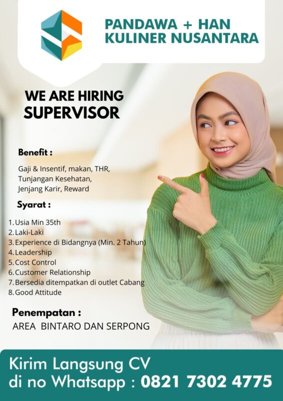 Lowongan Kerja Supervisor di Pandawa + Hand Group - JakartaKerja