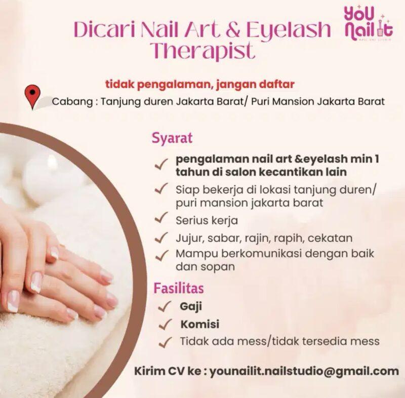 Lowongan Kerja Nail Art Therapist - Eyelash Therapist di You Nail It ...