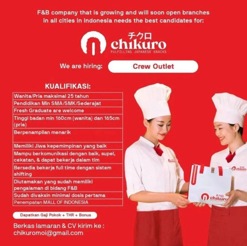 Lowongan Kerja Crew Outlet di Chikuro Mall Of Indonesia (MOI ...