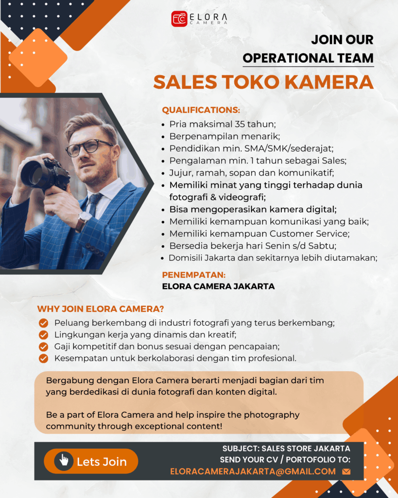 Lowongan Kerja Sales Toko Kamera di Elora Camera - JakartaKerja
