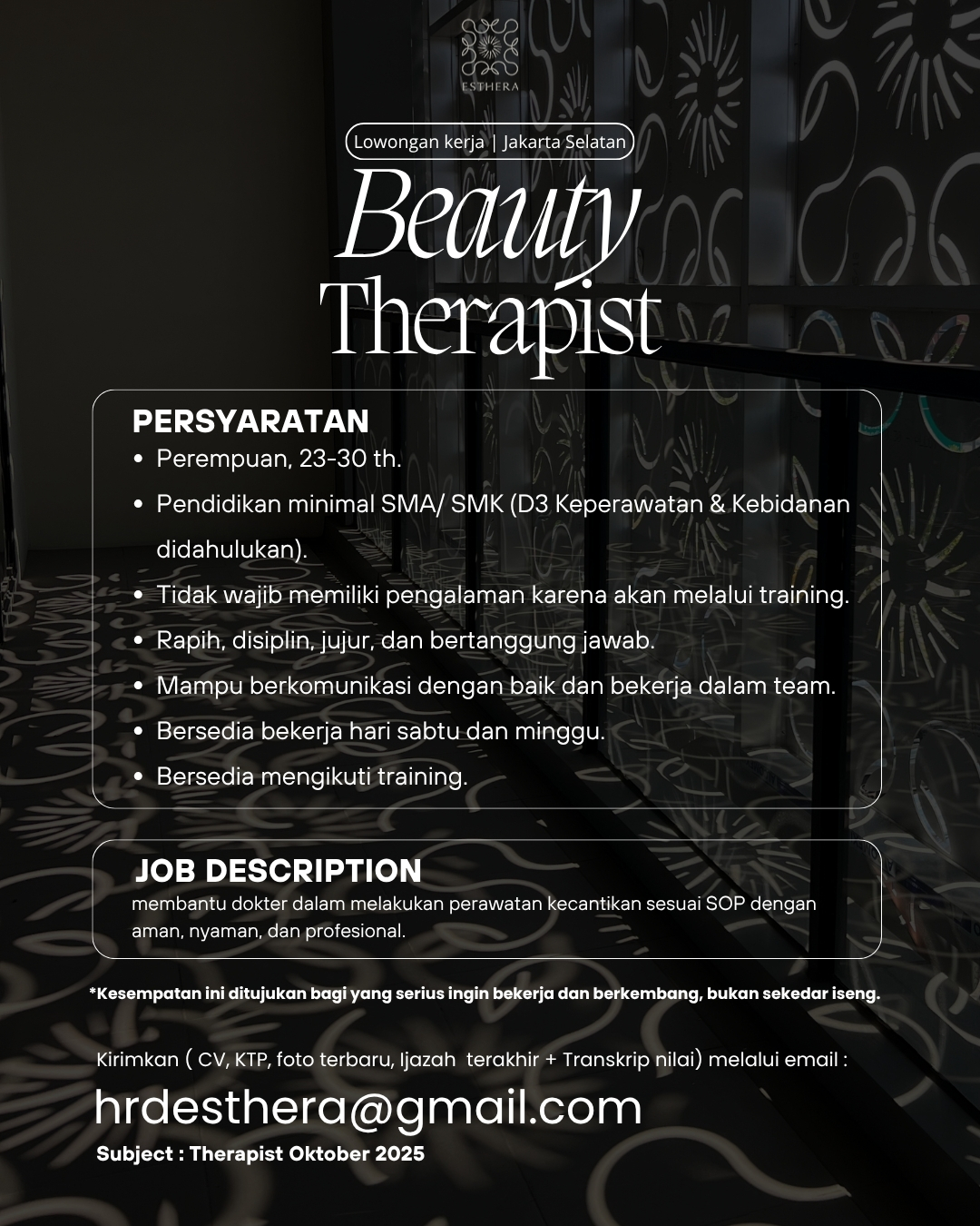 Lowongan Kerja Beauty Therapist - Front Desk Officer - Farmasi di ...