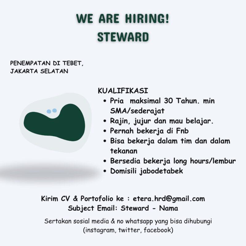 Lowongan Kerja Steward di Etera Cafe - JakartaKerja