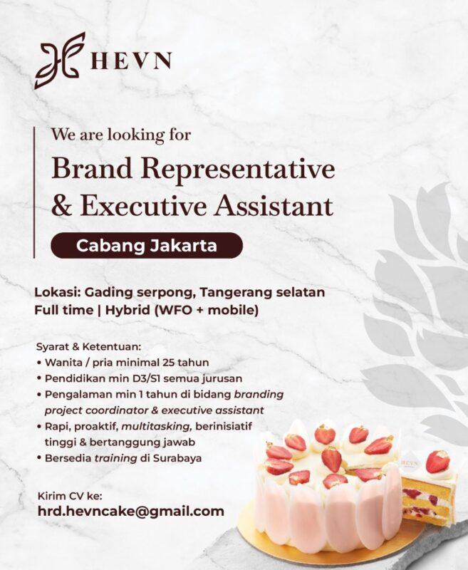 Lowongan Kerja Brand Representative & Executive Assistant di Hevn Cake ...