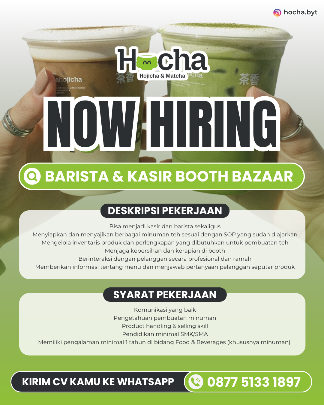 Lowongan Kerja Barista & Kasir Booth Bazaar di Hocha - JakartaKerja