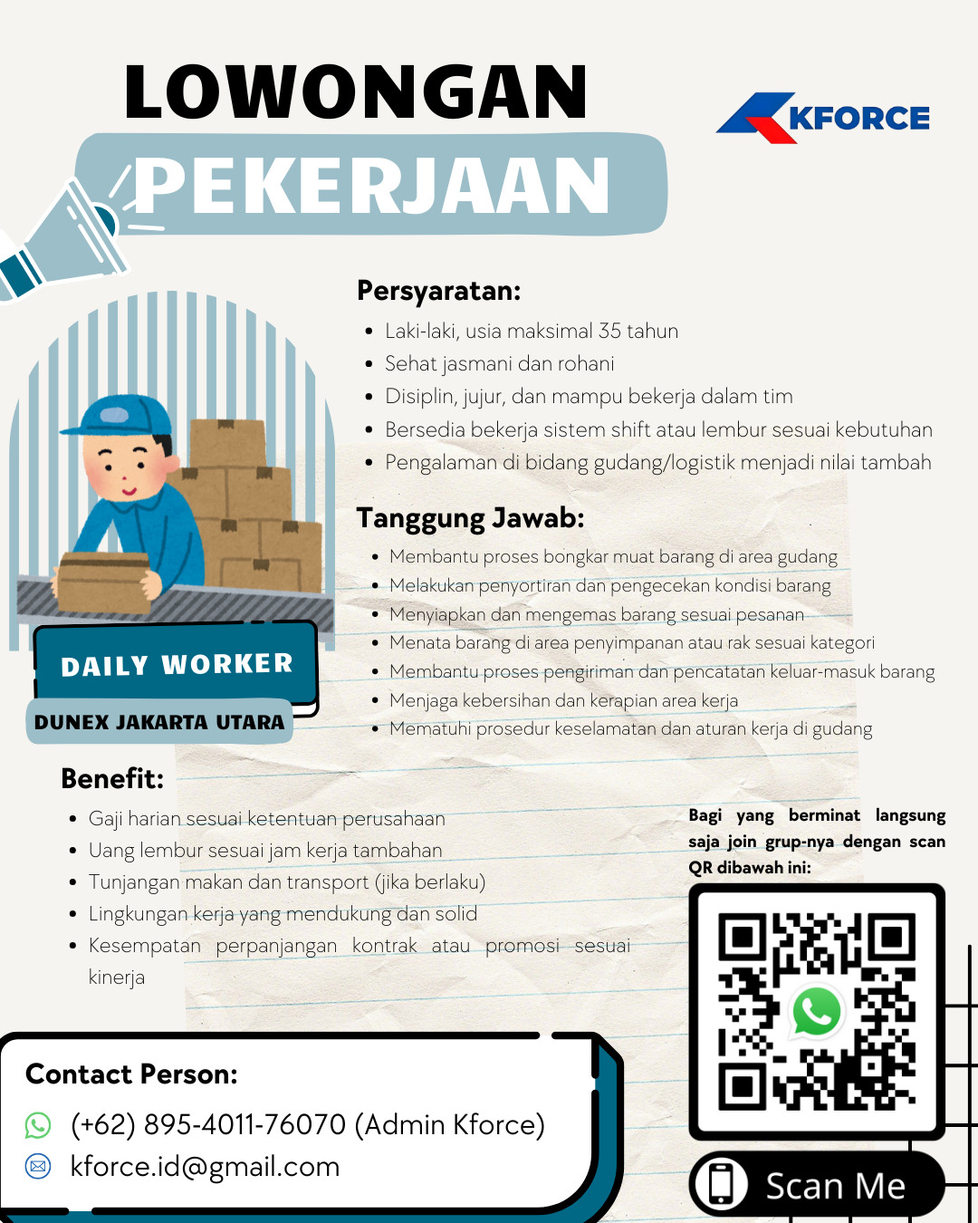 Lowongan Kerja Daily Worker di Kforce - JakartaKerja