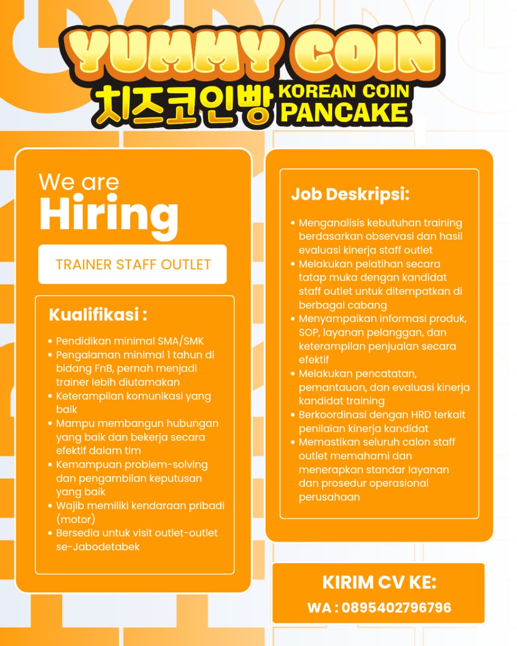 Lowongan Kerja Trainer Staff Outlet di PT. Bogajaya Sukses Abadi ...