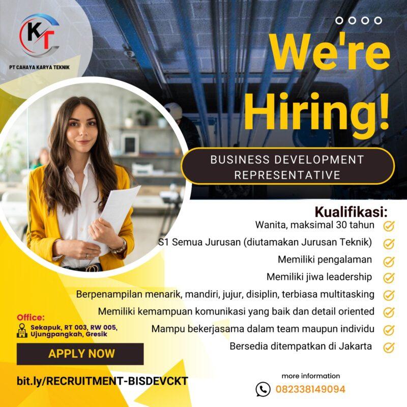 Lowongan Kerja Business Development Representative di PT. Cahaya Karya Teknik - JakartaKerja