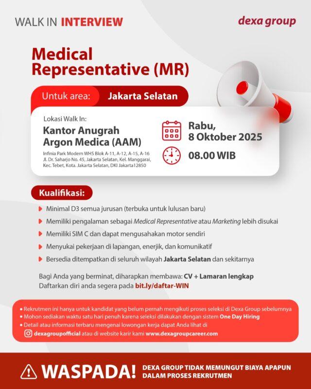 Lowongan Kerja Medical Representative (MR) di PT. Dexa Medica - JakartaKerja