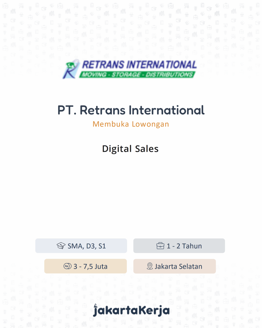 Lowongan Kerja Digital Sales di PT. Retrans International - JakartaKerja