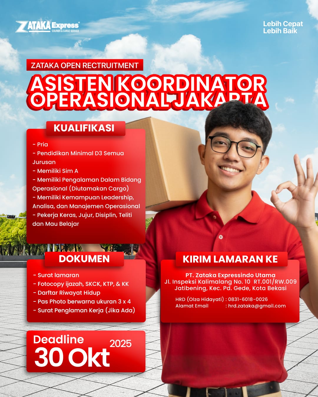 Lowongan Kerja Asisten Koordinator Operasional Jakarta di PT. Zataka ...