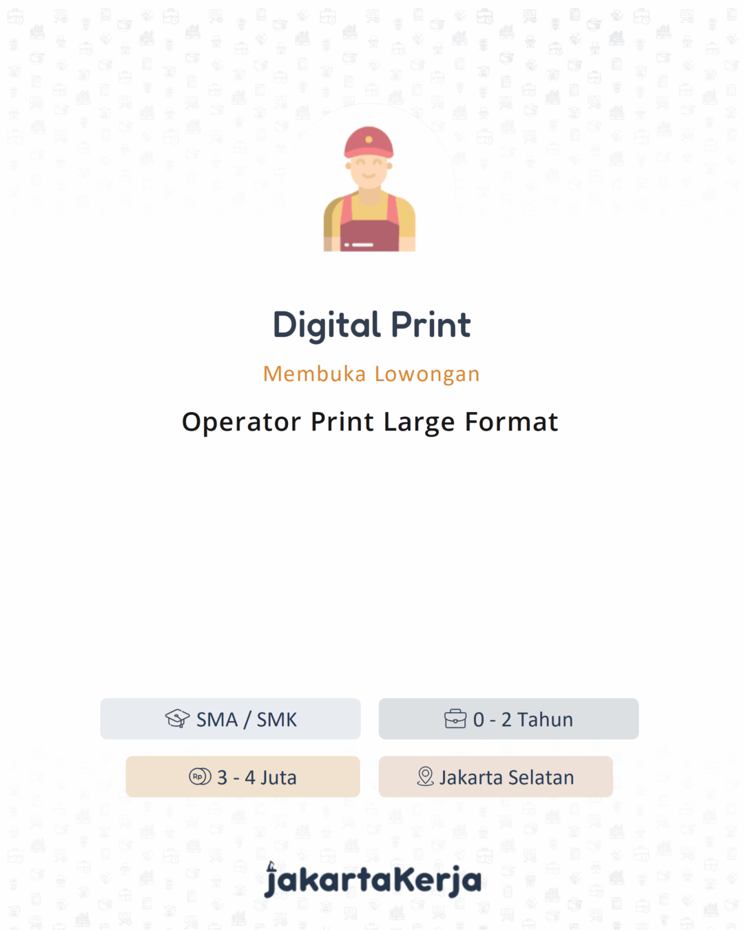 Lowongan Kerja Operator Print Large Format di Digital Print - JakartaKerja
