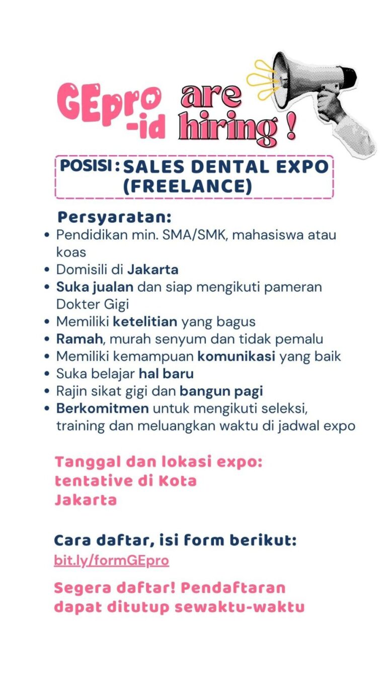 Lowongan Kerja Sales Dental Expo (Freelance) di GEpro-id - JakartaKerja