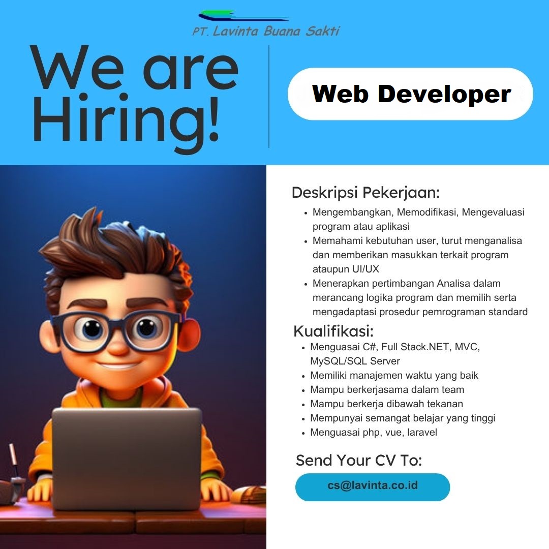 Lowongan Kerja WEB Developer - Account Manager B2B di PT. Lavinta Buana ...