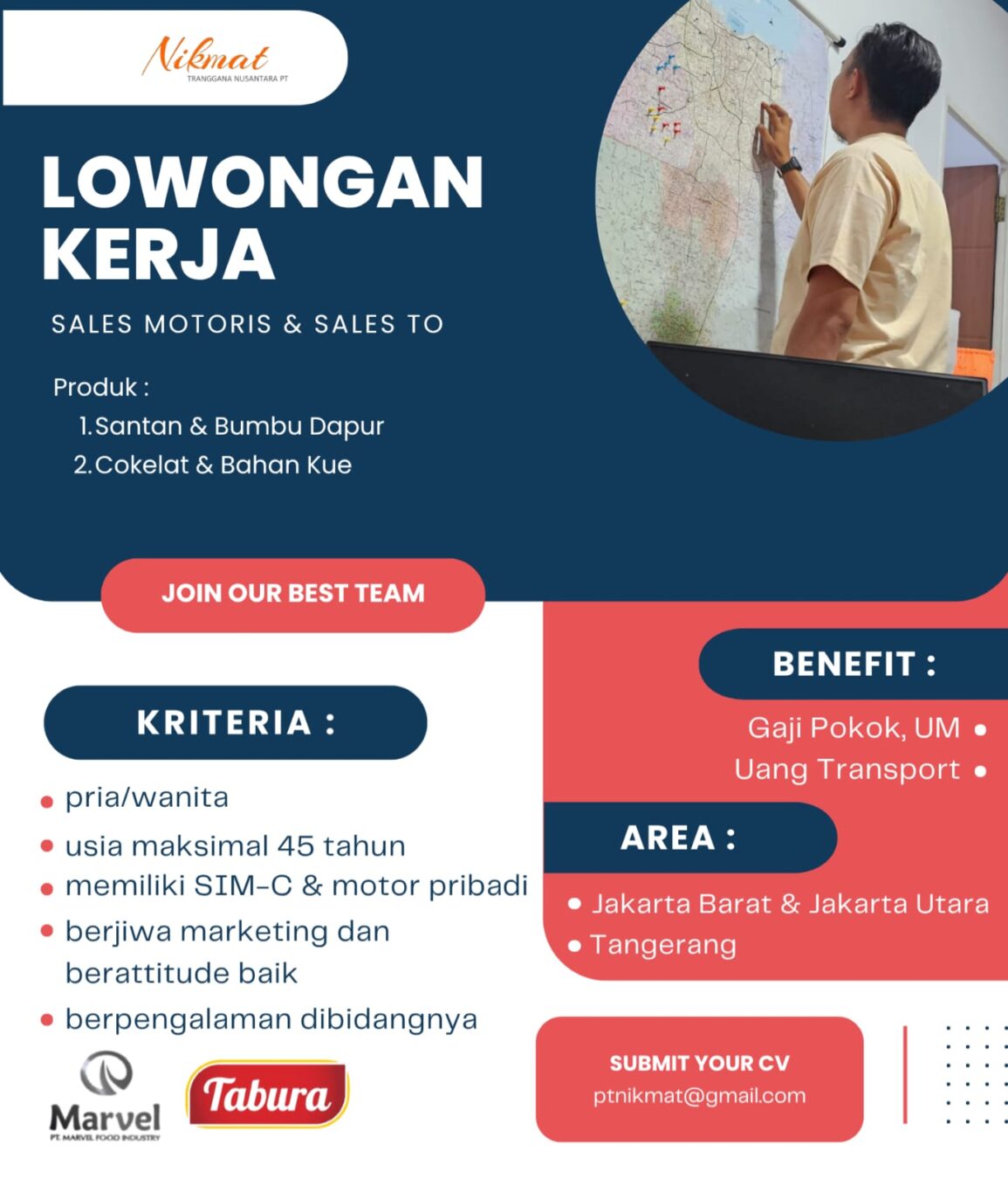 Lowongan Kerja Sales Motoris & Sales TO di PT. Nikmat Tranggana ...