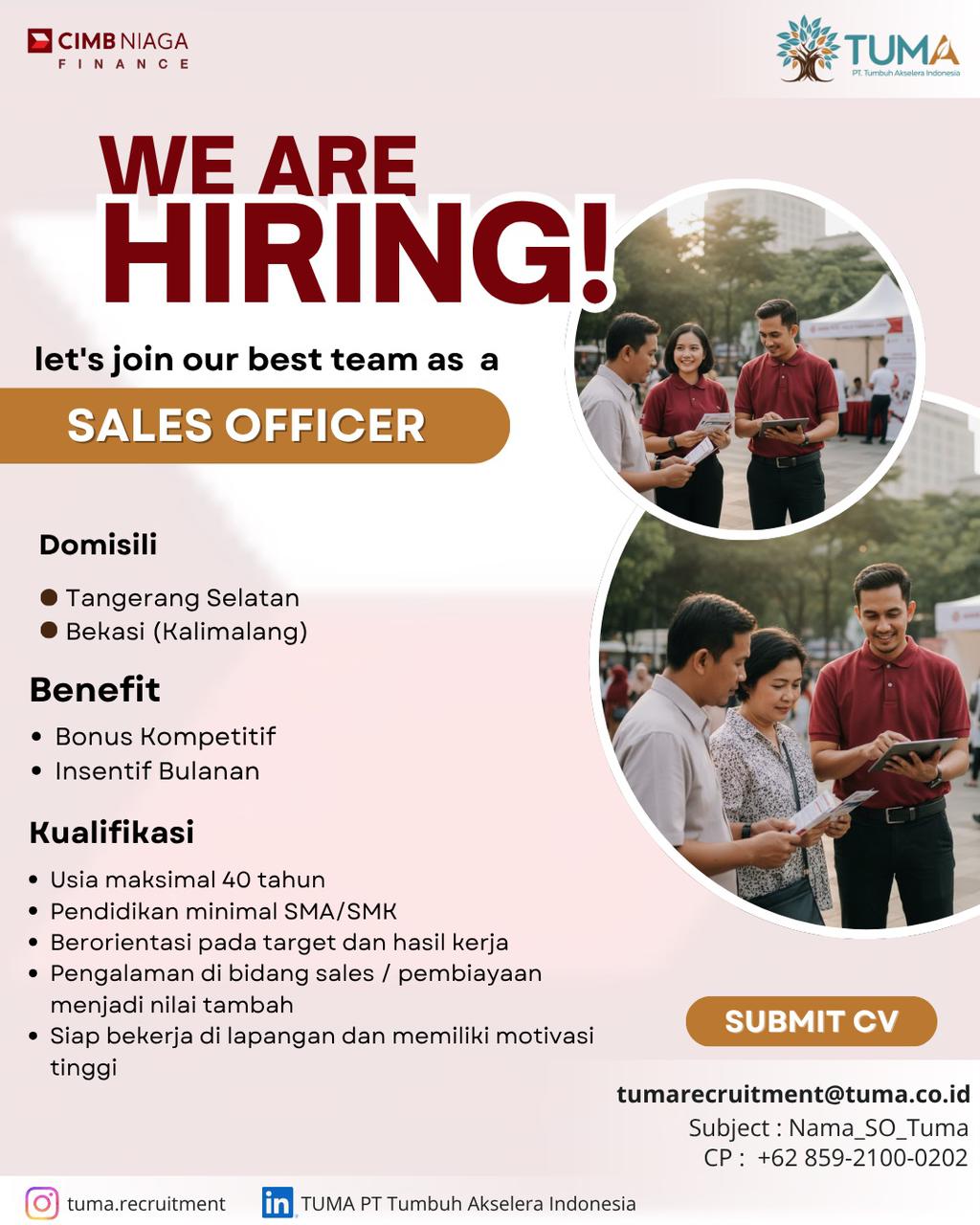 Lowongan Kerja Sales Officer di PT. Tumbuh Akselera Indonesia (TUMA ...