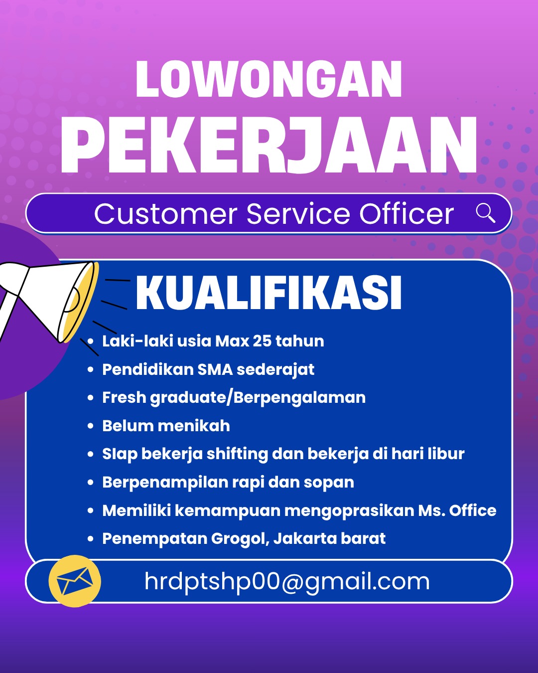 Lowongan Kerja Customer Service Officer - Kepala Rute di Pasteur Trans ...