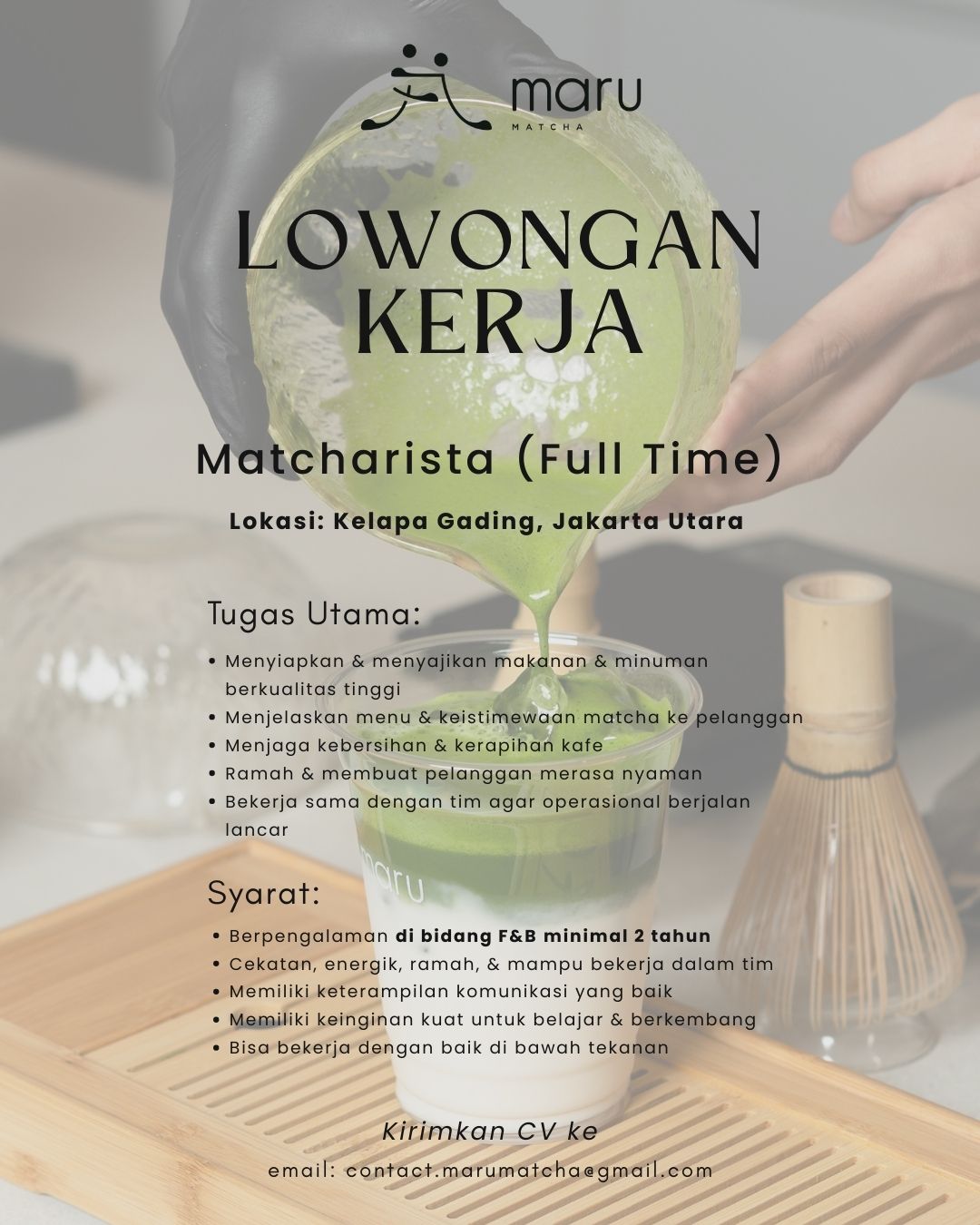Lowongan Kerja Matcharista di Maru Matcha - JakartaKerja