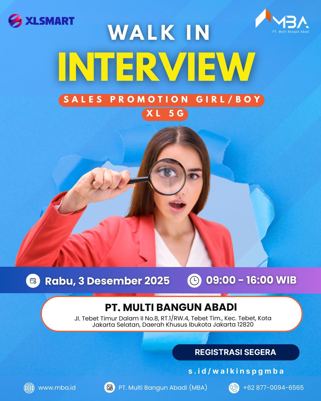 Lowongan Kerja Sales Promotion Girl/Boy XL 5G di PT. Multi Bangun Abadi ...