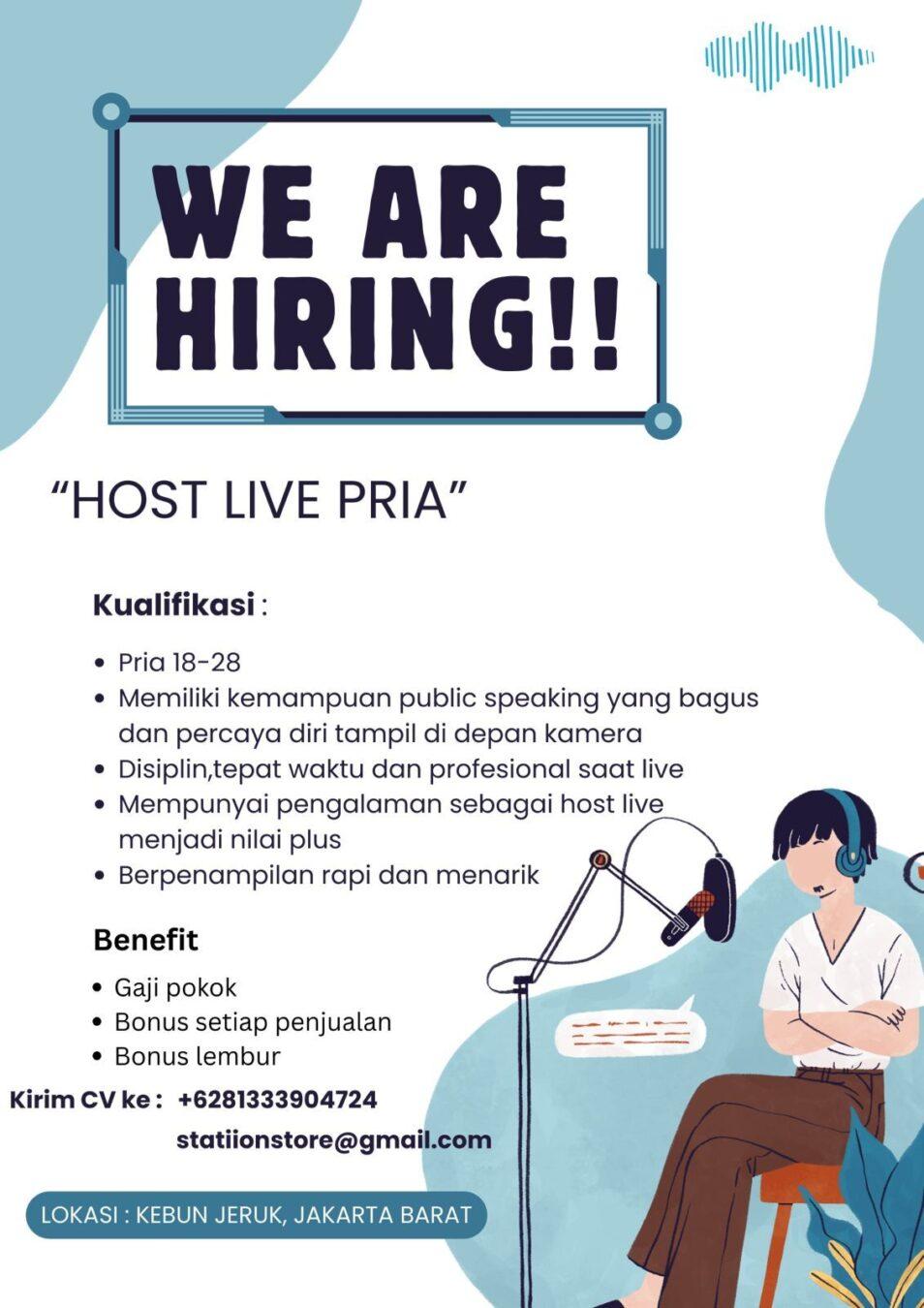 Lowongan Kerja Host Live Pria di Fogostore - JakartaKerja