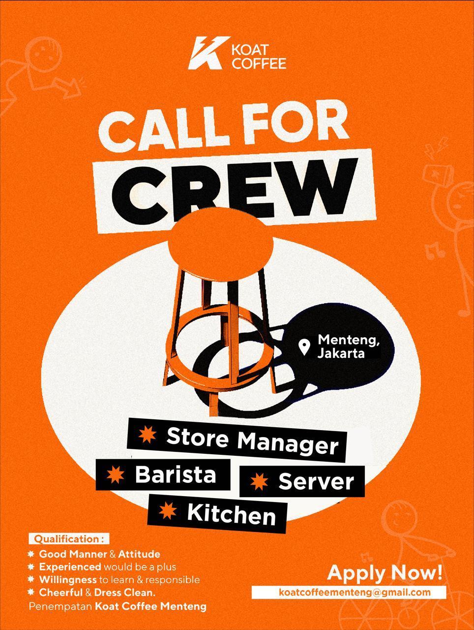 Lowongan Kerja Crew di Koat Coffee Menteng - JakartaKerja