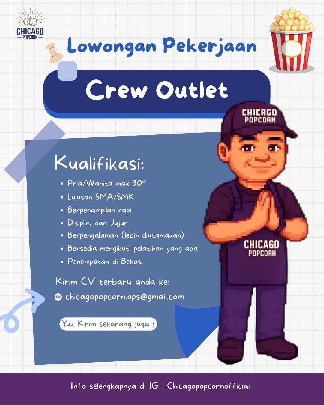 Lowongan Kerja Crew Outlet di PT. Chicago Gourmet Indonesia - JakartaKerja