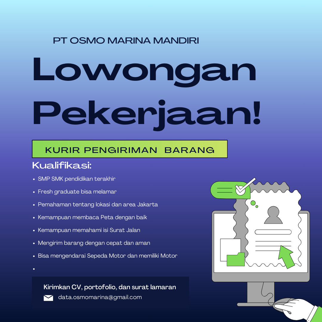 Lowongan Kerja Kurir Pengiriman Barang - Staff Administrasi di PT. Osmo ...
