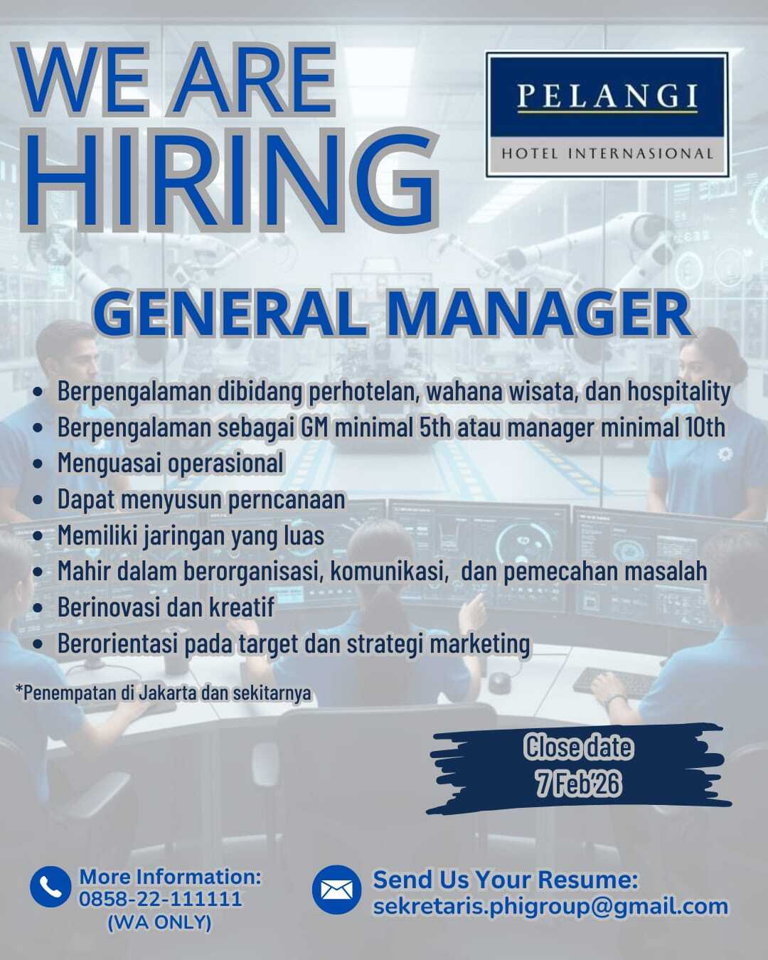Lowongan Kerja General Manager di PT. Pelangi Hotel International ...