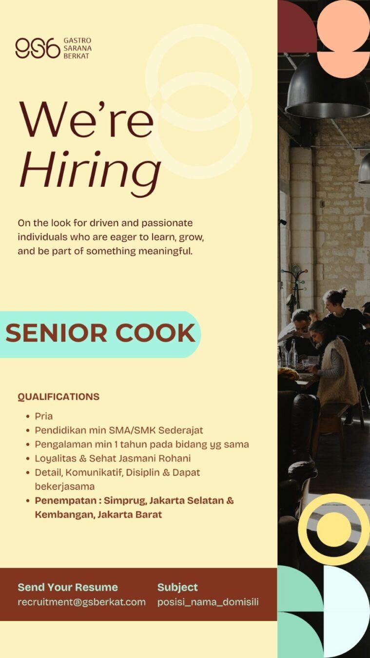 Lowongan Kerja Senior Cook - General Manager Restaurant - Sous Chef ...