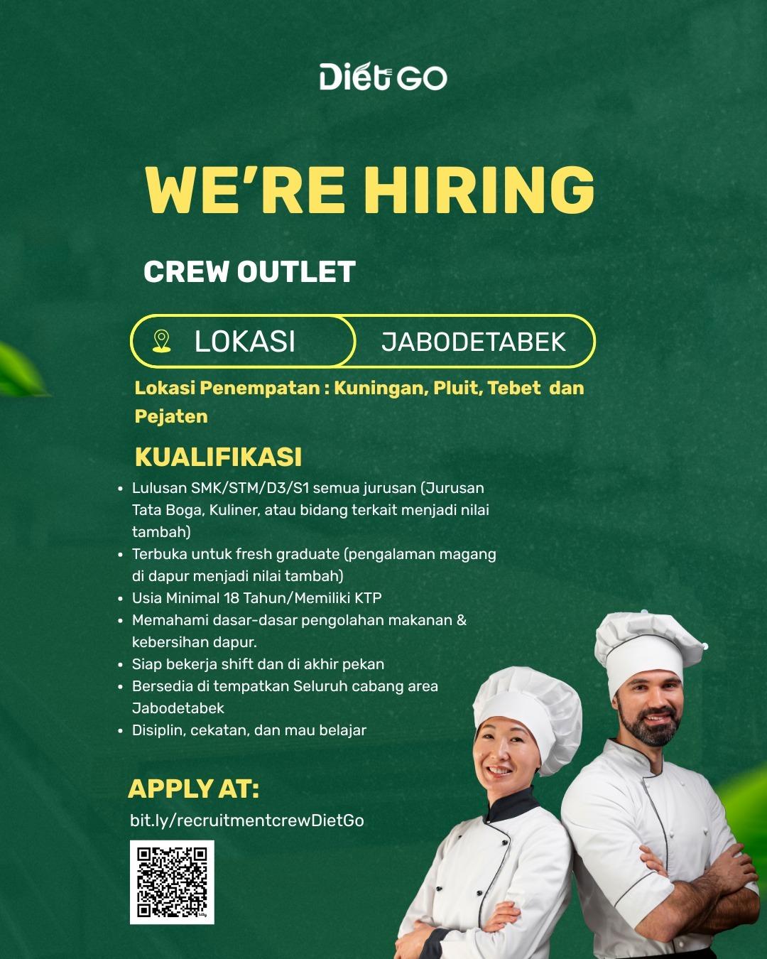 Lowongan Kerja Crew Outlet di PT. Solusi Pangan Sehat (DietGo ...