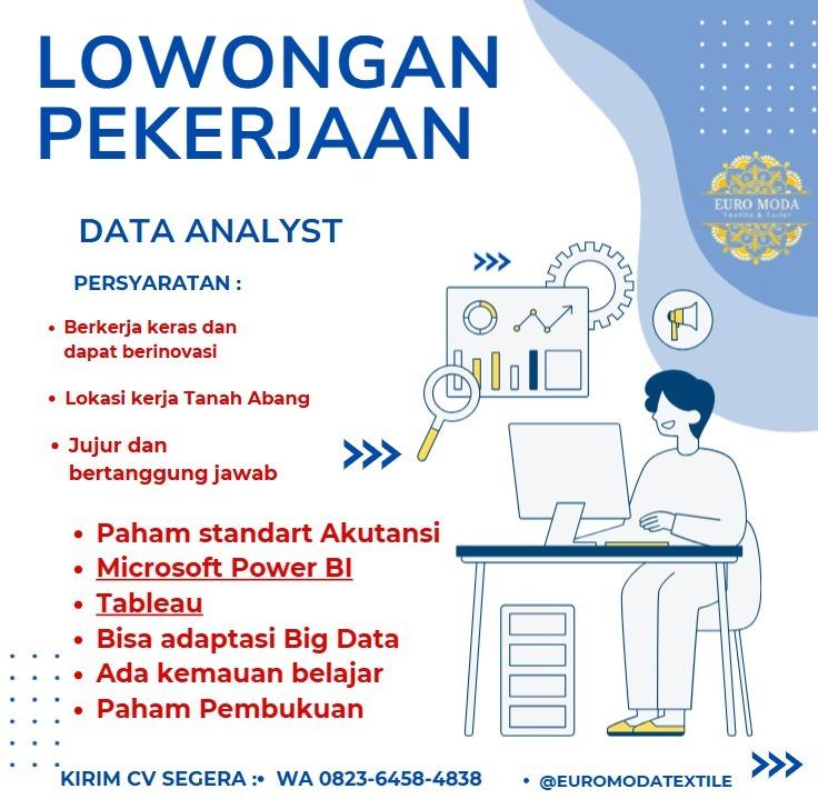 Lowongan Kerja Data Analyst - Admin di Euro Moda - JakartaKerja