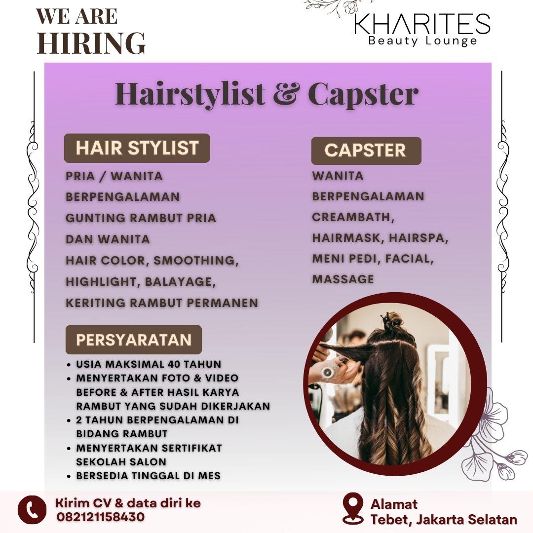 Lowongan Kerja Hair Stylist - Capster di Kharites Beauty Lounge ...