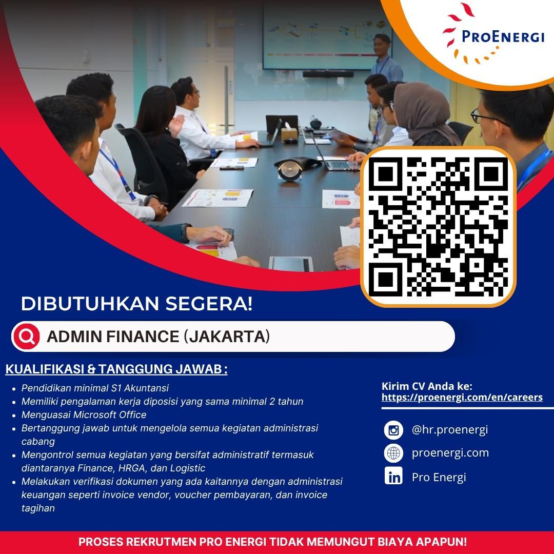 Lowongan Kerja Admin Finance di PT. Pro Energi - JakartaKerja