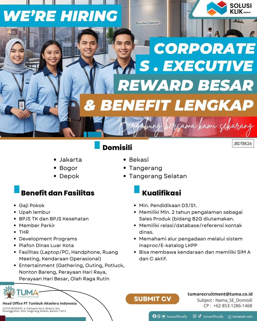 Lowongan Kerja Corporate Sales Executive di PT. Tumbuh Akselera ...